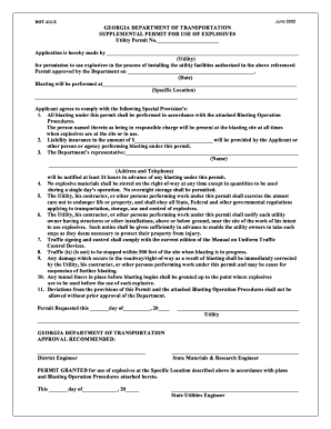 Fillable Online dot ga Blasting Permit & Procedures Forms Fax Email ...