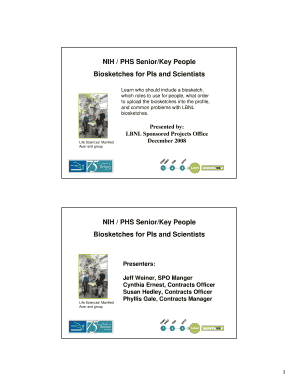 Fillable Online NIH / PHS Senior/Key People Fax Email Print - pdfFiller