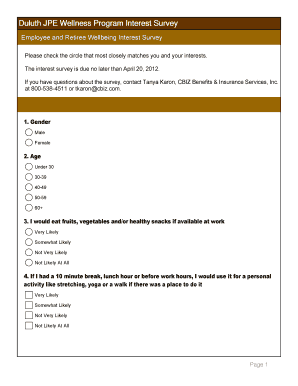 health and wellness survey questions Forms and Templates - Fillable ...