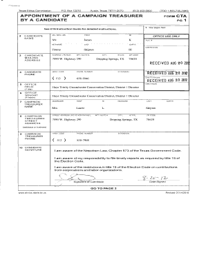 Fillable Online Candidate Campaign Finance Report Fax Email Print ...