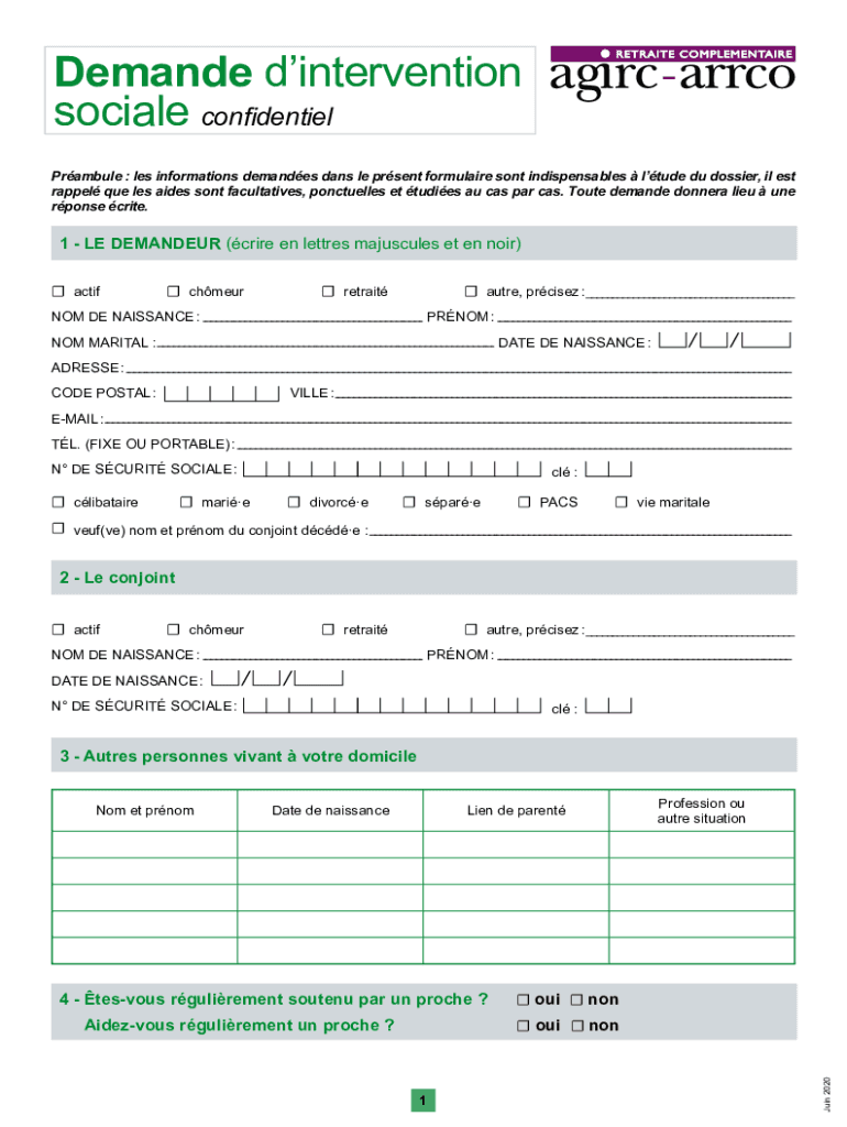 Remplissable En Ligne Demande d'intervention sociale - Annexe Fax Email Imprimer - pdfFiller