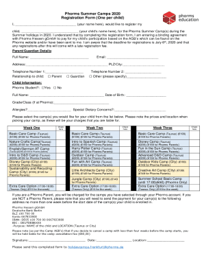 Fillable Online Summer Camp Registration Forms: 5 Top Tips + Free ...
