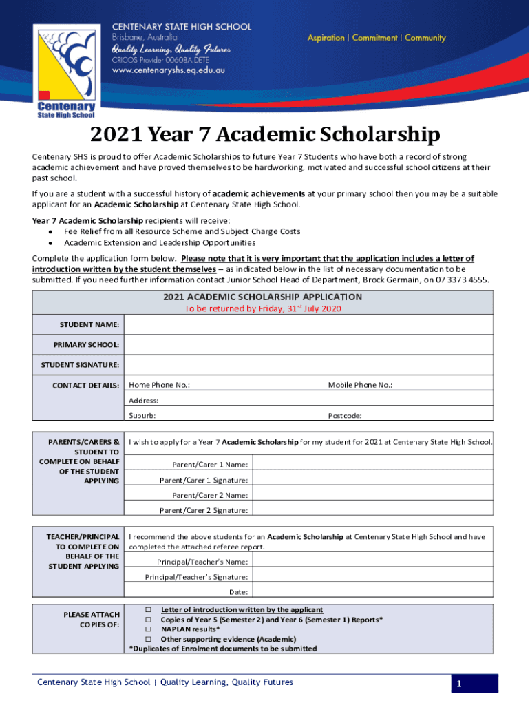 Fillable Online centenaryshs eq edu QATSIF New Recipients' and Student Leaders' ... Fax Email ...