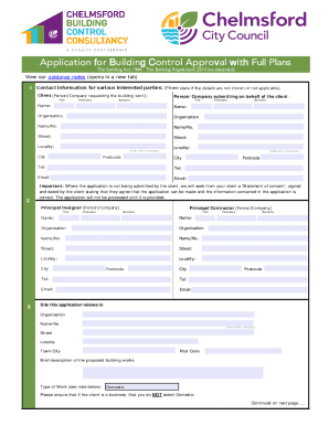 Fillable Online Application for Building Control Approval with Full ...