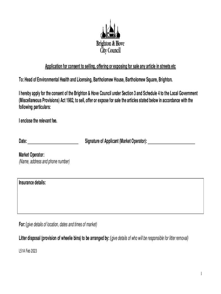 Fillable Online Application for consent to selling, offering or exposing for ... Fax Email Print ...