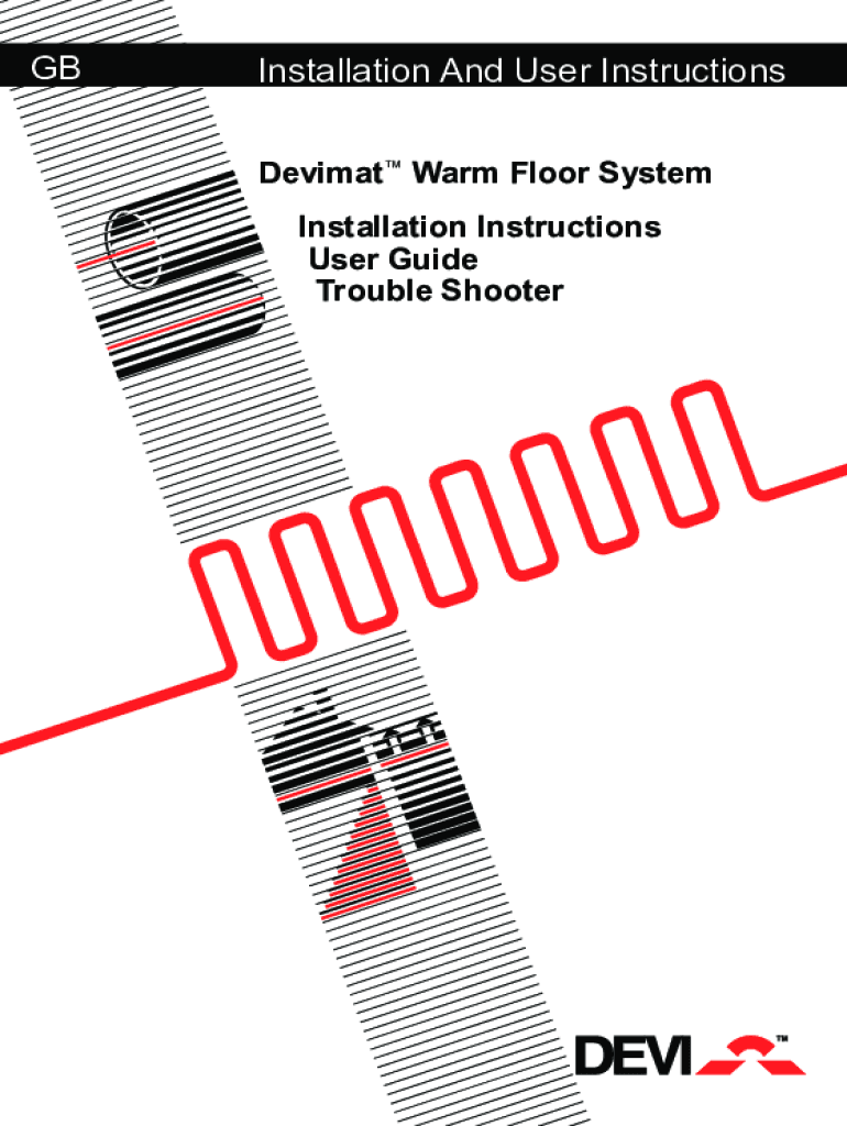 Fillable Online video guide to the installation of the Devimat, underfloor ... Fax Email Print ...