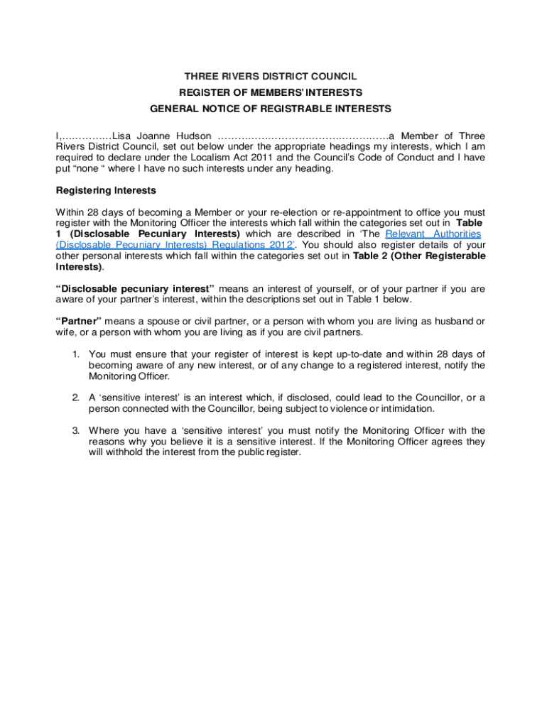 Fillable Online Register of interests form 2021.docx Fax Email Print ...