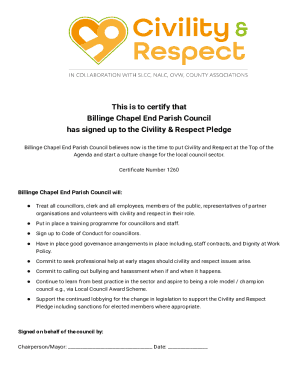 Fillable Online Civility-and-Respect-Pledge-Certificate. ... Fax Email ...