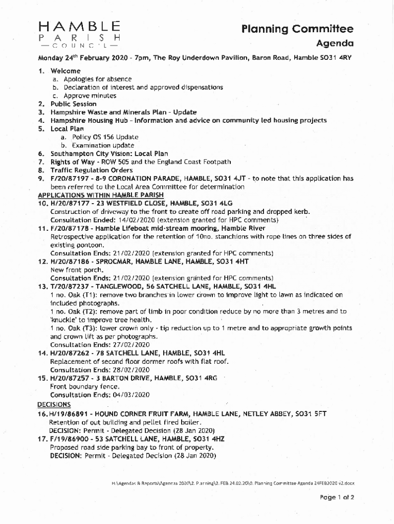 Fillable Online hambleparishcouncil gov Roy Underdown Pavilion, Baron Road, Hamble7pm Fax Email ...