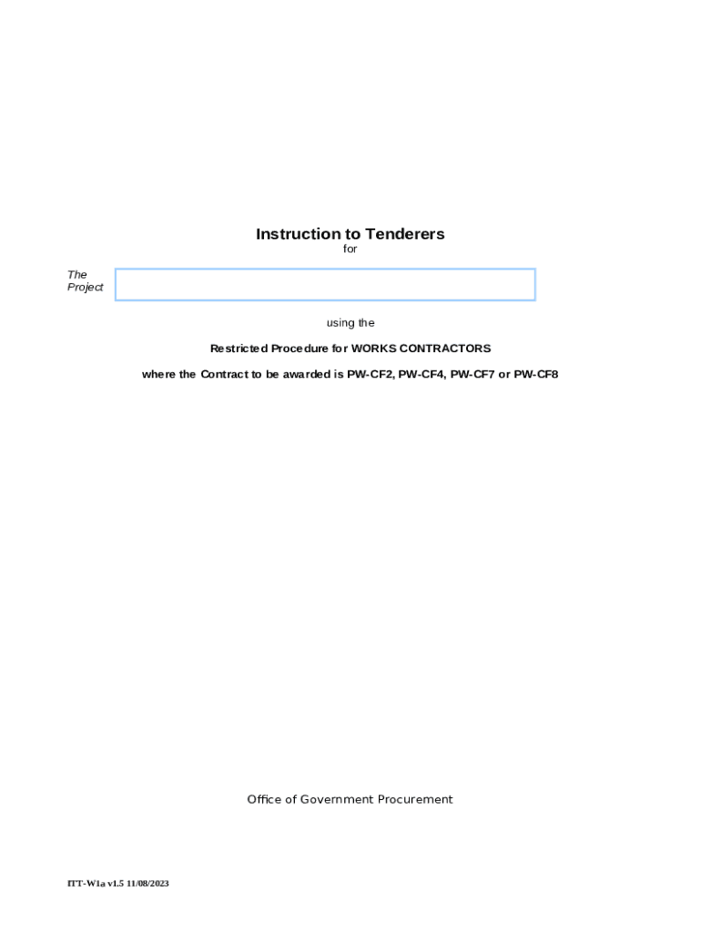 Instructions to Tenderers (Works) Doc Template | pdfFiller