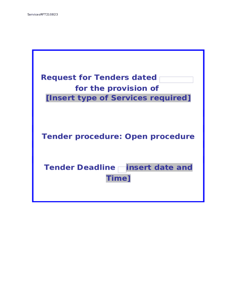 Tender procedure: Open procedure Doc Template | pdfFiller