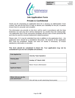 We will use this to help us decide your suitability for the job, so ...