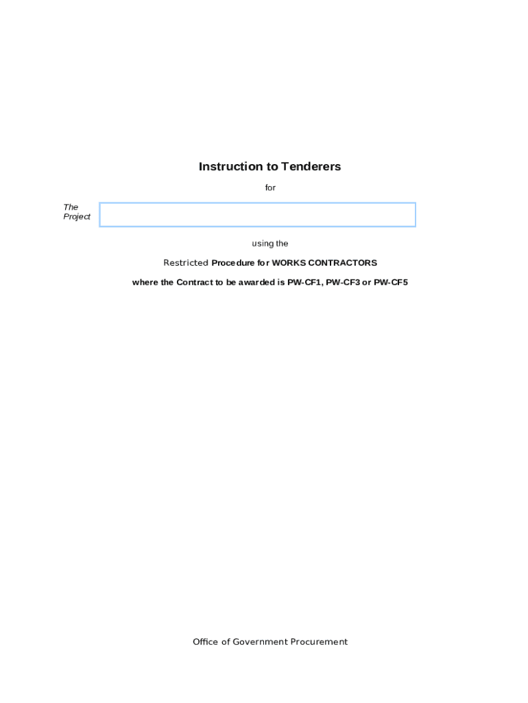Instructions to Tenderers (Services) Doc Template | pdfFiller