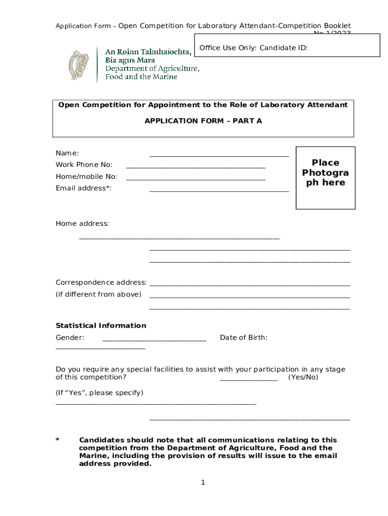 Open Competition for Appointment to the Role of Laboratory Attendant ...