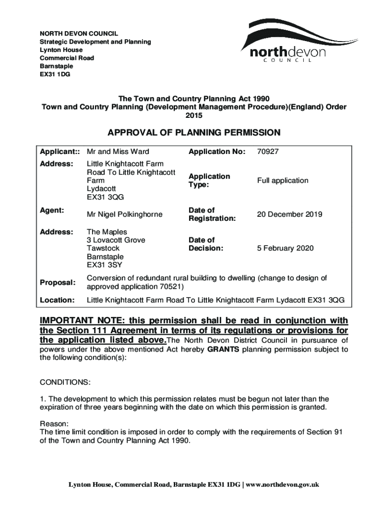 Fillable Online Planning application: 76293 - Council Services Fax ...