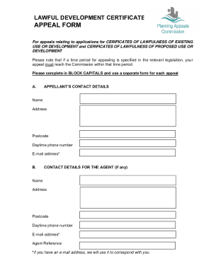 Fillable Online Lawful development certificate appeal formGOV.WALES Fax ...