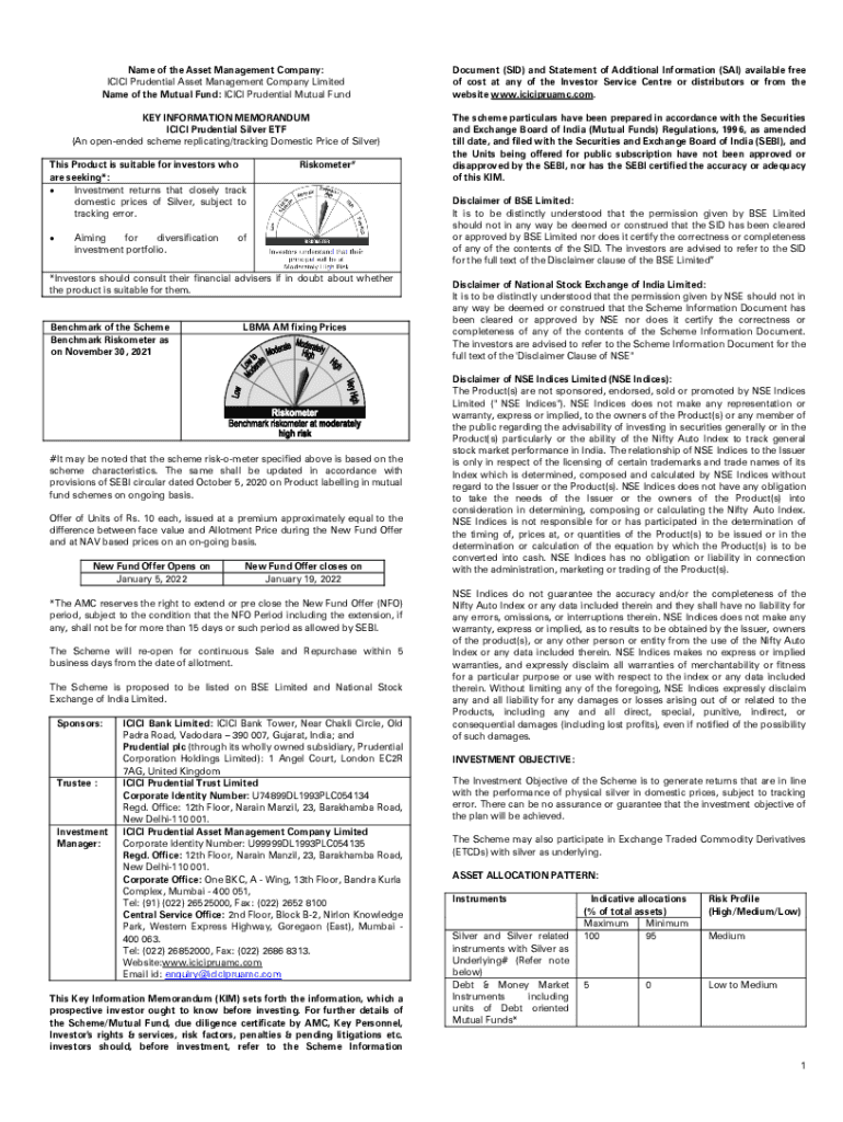 Fillable Online Document (SID) and Statement of Additional Information (SAI) available free Fax ...