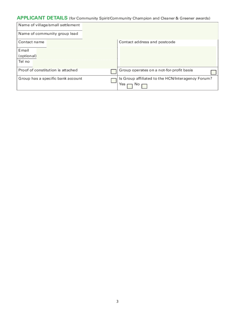 Fillable Online Rural Community Awards Application Form 2023. Application form for the Rural ...