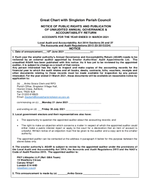 Fillable Online Parish council - Great Chart with Singleton Fax Email ...
