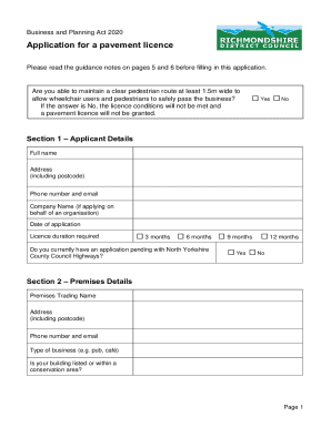 Fillable Online Guidance Notes for Applying for a Pavement Licence ...