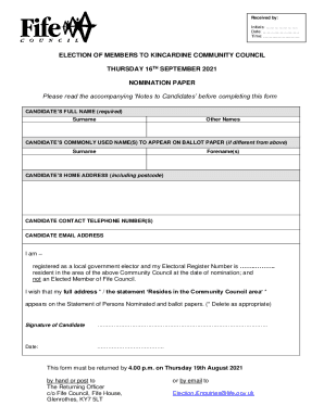 Fillable Online Municipal Elections - Municipal and Provincial Affairs ...
