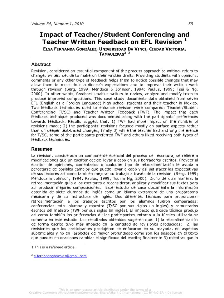 Fillable Online Impact of teacher-student writing conferences on ...