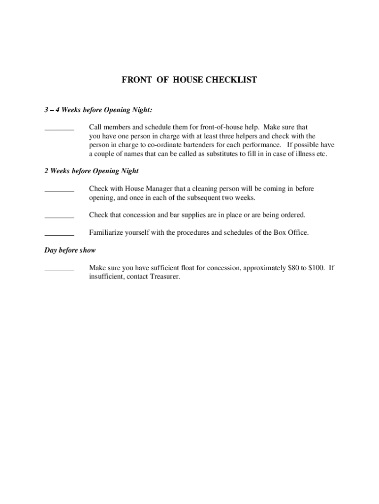 Fillable Online The Ultimate Open House Checklist & Guide For Success ...