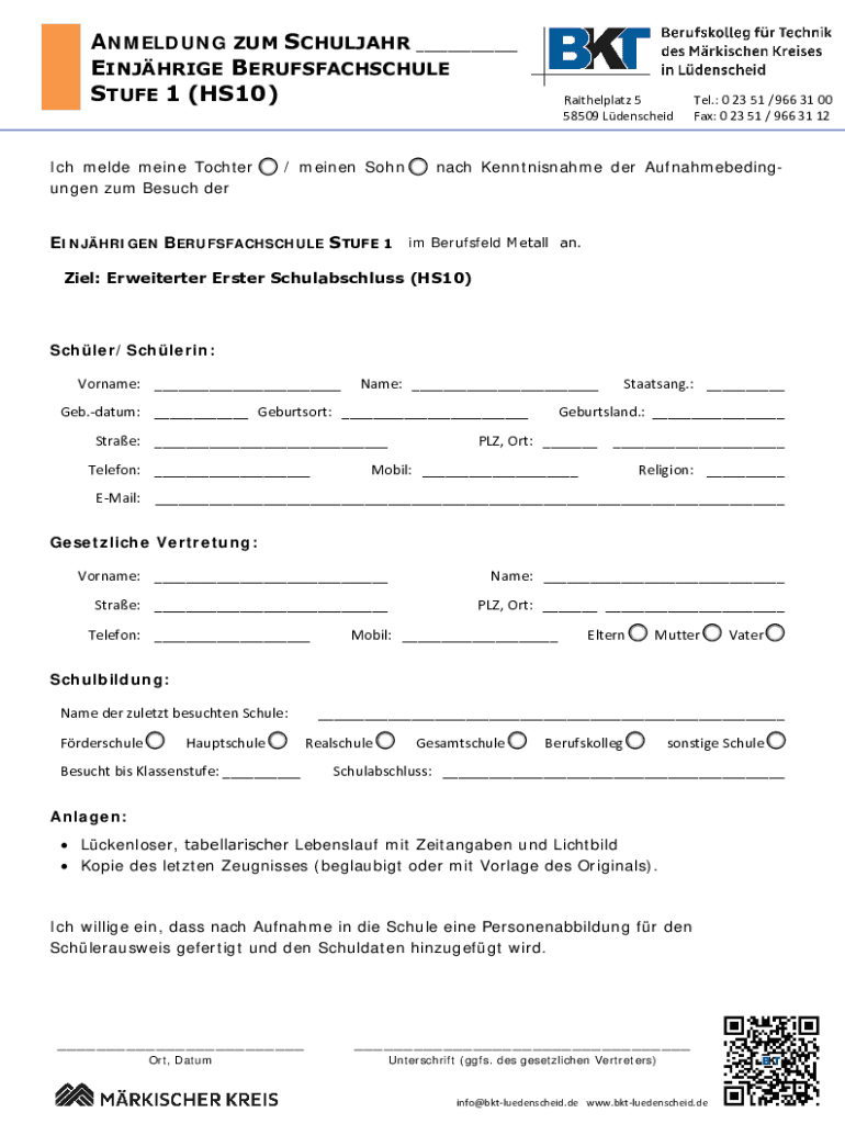 Ausfüllbar Online Anmeldeformulare - bkt-luedenscheid.de - BKT Ldenscheid Fax Email Drucken ...