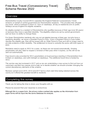 Fillable Online Free bus travel for older people and people with disabilities Fax Email Print ...