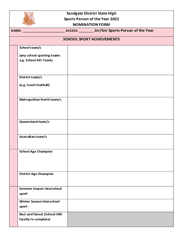 Fillable Online Sandgate District State High SchoolBrisbane QLD Fax ...
