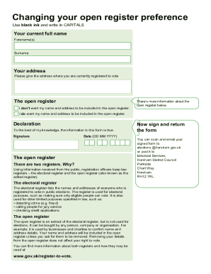 Fillable Online Opt out of open register request form Fax Email Print ...