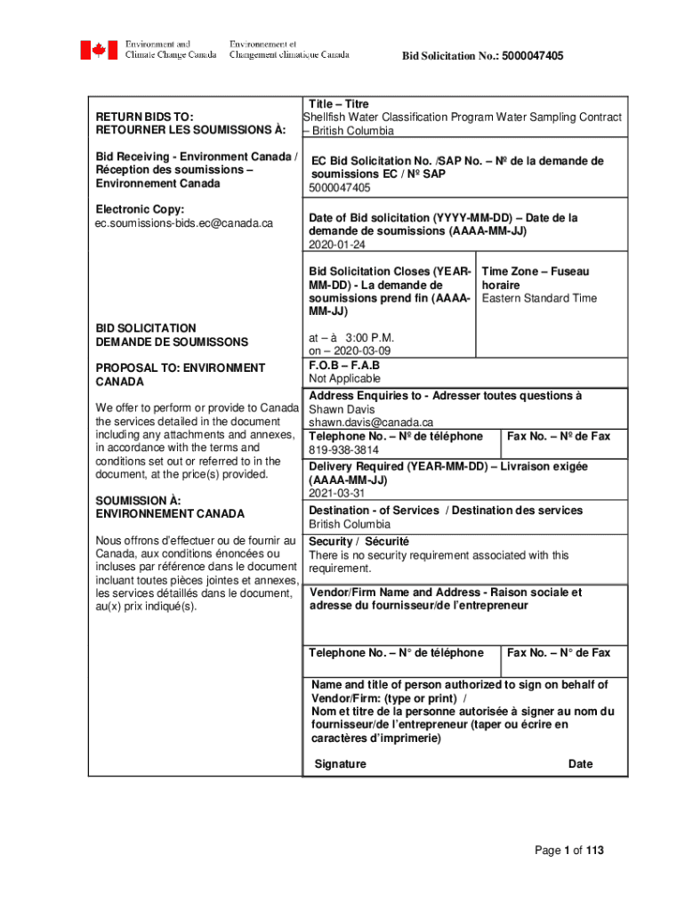 Fillable Online Shellfish Water Classification Program Water Sampling ...