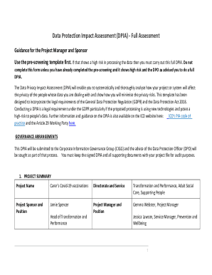 Fillable Online Data Protection Impact Assessment (DPIA) - Full ...