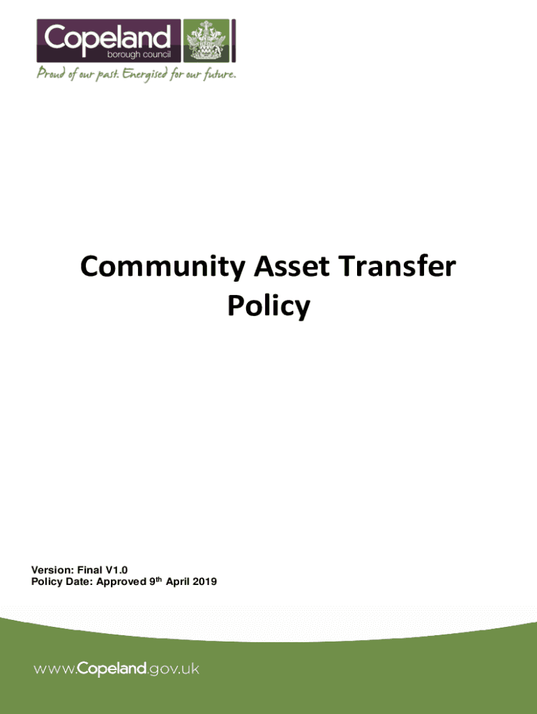 Fillable Online Approved Council Community Asset Transfer Policy to ...