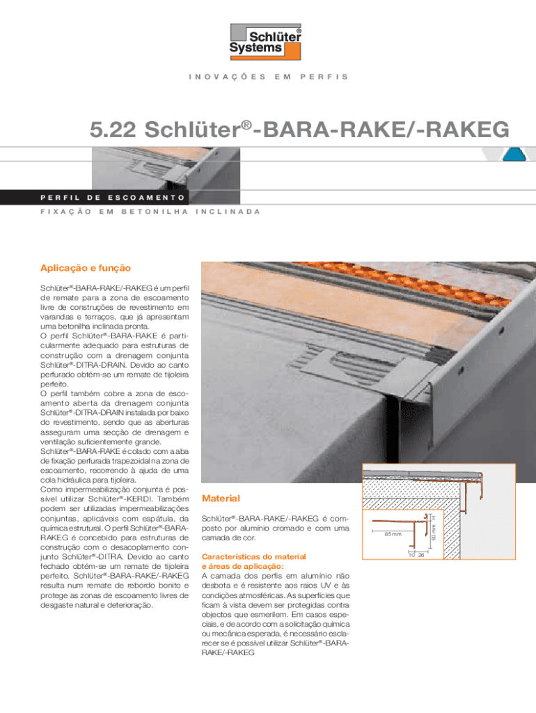 Preenchível Disponível Schlter-BARA-RAKE/-RAKEGFolha de dados do ...