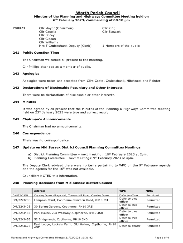 Fillable Online Handforth Town Council Fax Email Print - pdfFiller