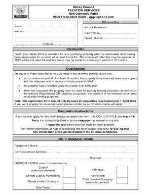 Fillable Online 2023 Fresh Start Relief - Application Form Fax Email ...