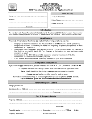 Fillable Online 2018 Transitional Relief Scheme Application Form Fax ...