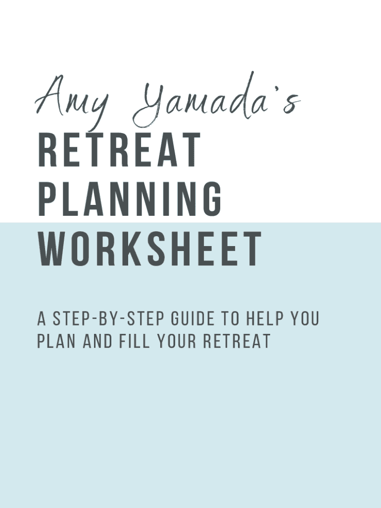 Fillable Online Retreat Planning Worksheet Fax Email Print - pdfFiller