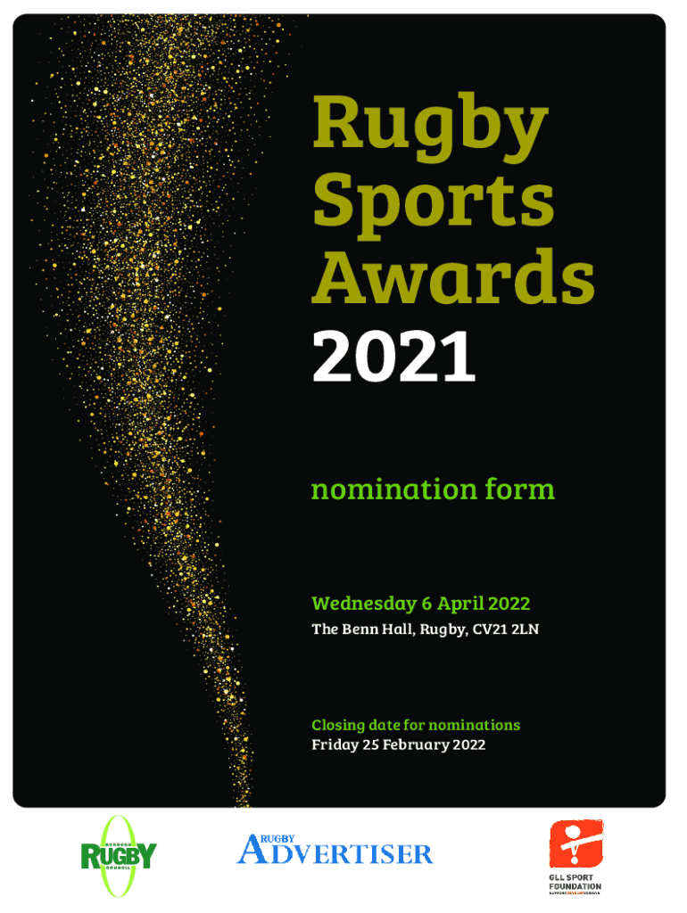 Fillable Online Nominations wanted to honour Rugby's sporting heroes ...