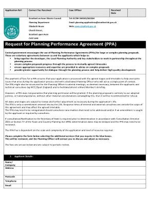 Fillable Online Request for Planning Performance Agreement (PPA) Fax ...