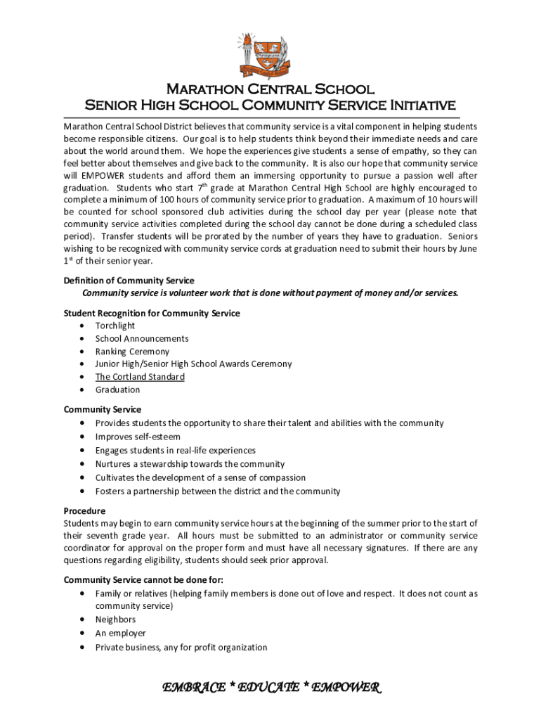 Fillable Online Mandatory Community Service: Citizenship Education or ...