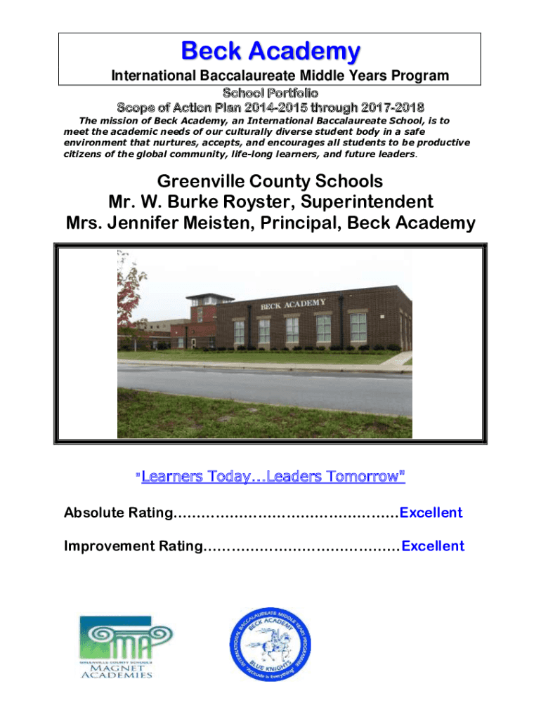 Fillable Online Beck Academy International Baccalaureate Middle Years ...