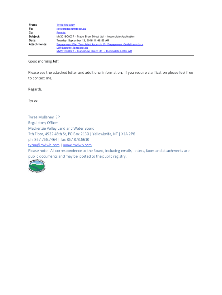 Fillable Online Good morning Jeff, Please see the attached letter and ...