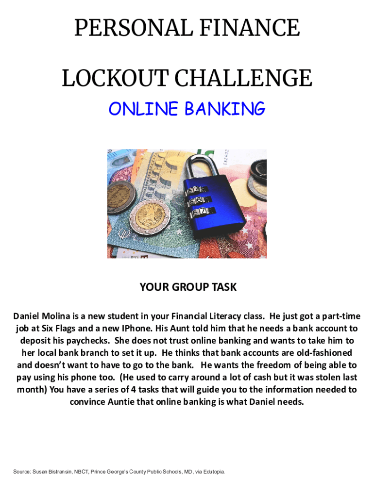Fillable Online Online Banking Lockout Challenge Student Copy.1 Fax ...