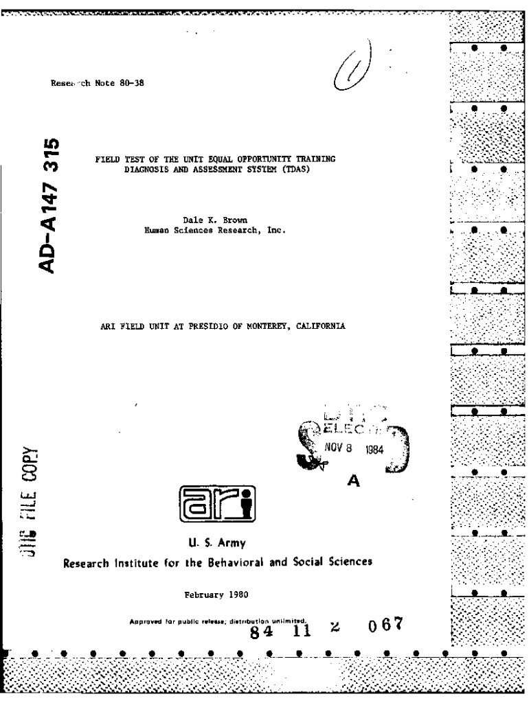 Fillable Online Field Test of the Unit Equal Opportunity Training ...