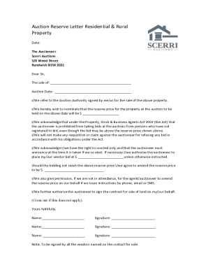 Fillable Online Reserve Letter Residential.docx Fax Email Print - pdfFiller