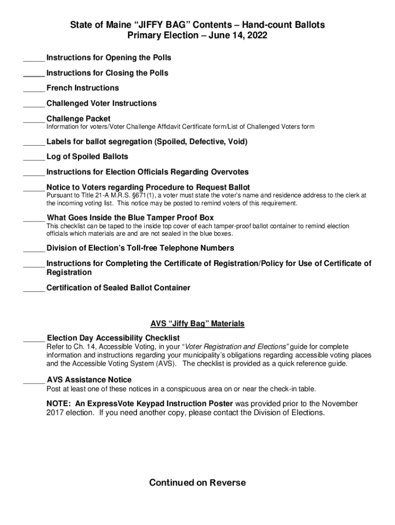 Fillable Online Maine Voting Information Fax Email Print - pdfFiller