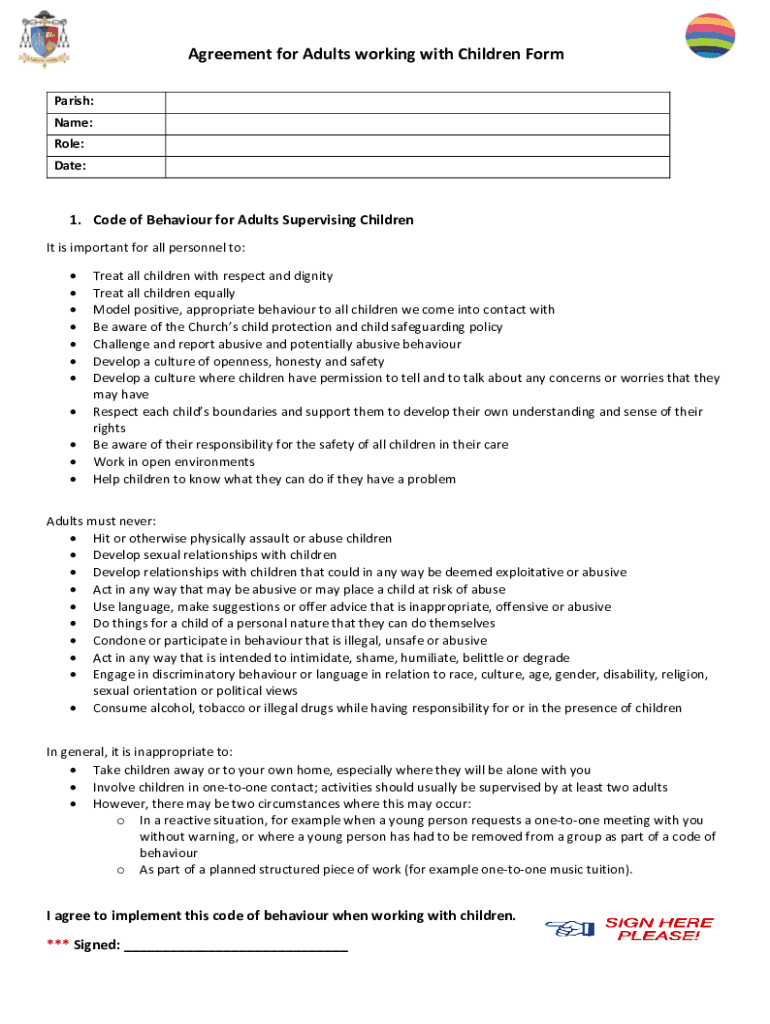 Fillable Online Safeguarding Children and Young People Code of ... Fax ...