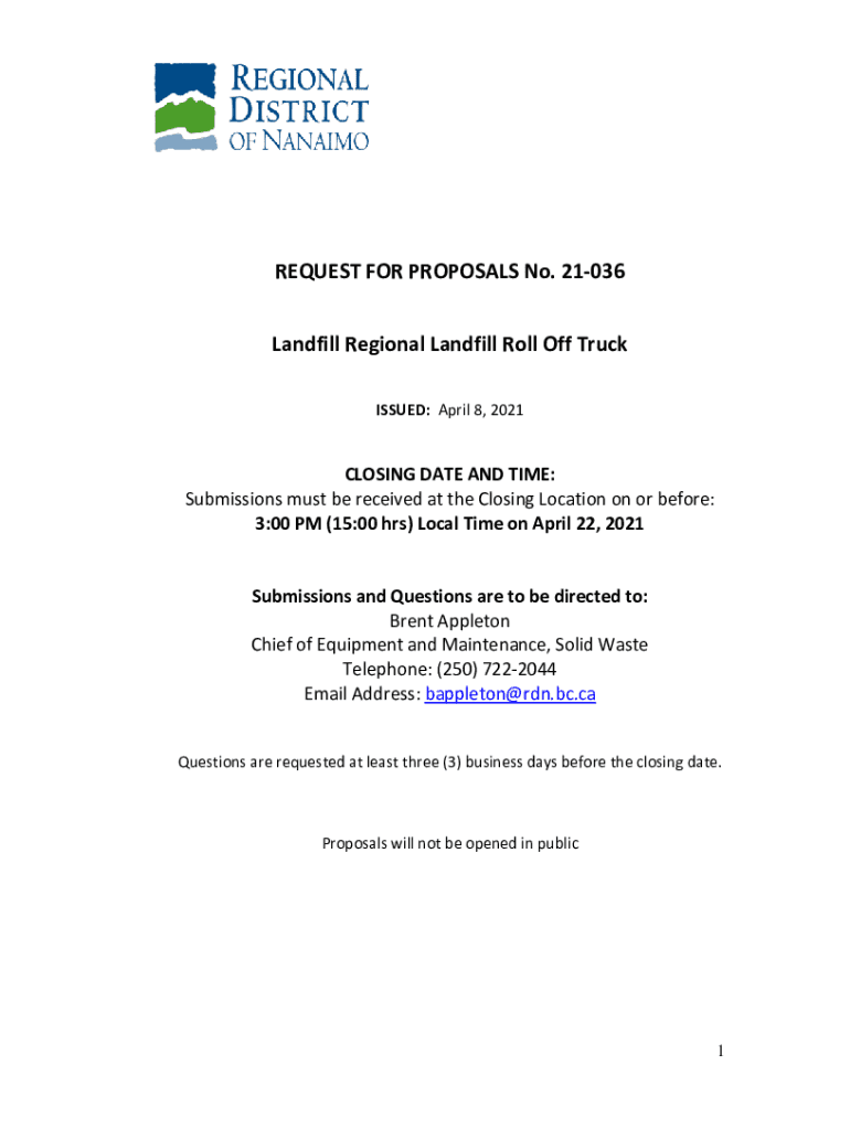 Fillable Online request for proposals landfill Bids, RFP & Government ...